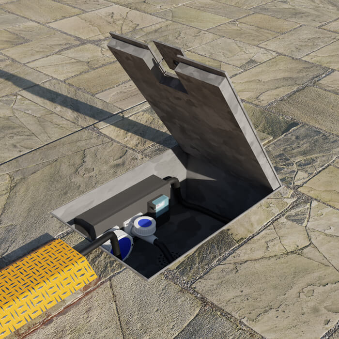 Pop Up Power Supplies | retractable & in-ground service units