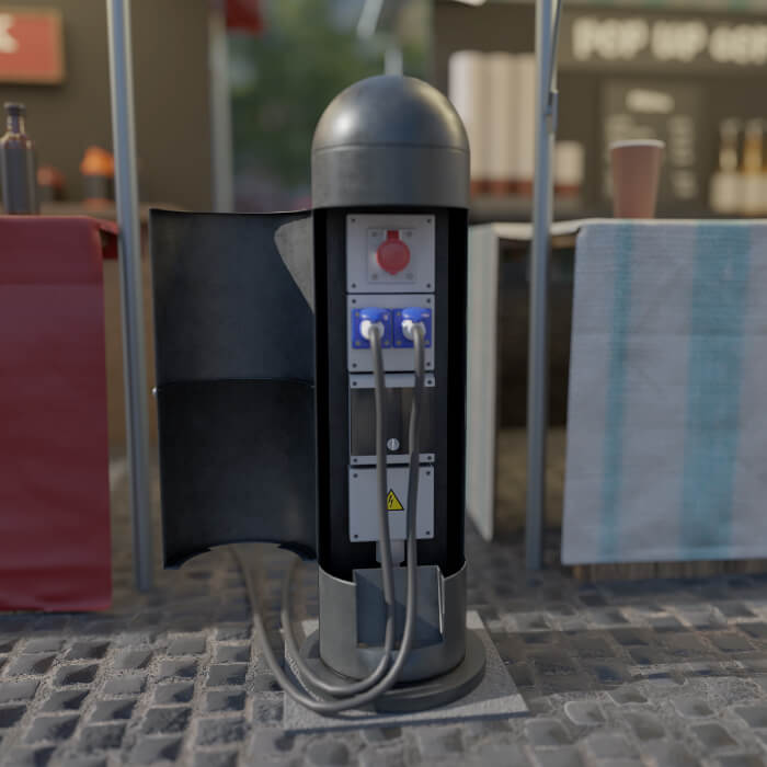 Pop Up Power Supplies | retractable & in-ground service units